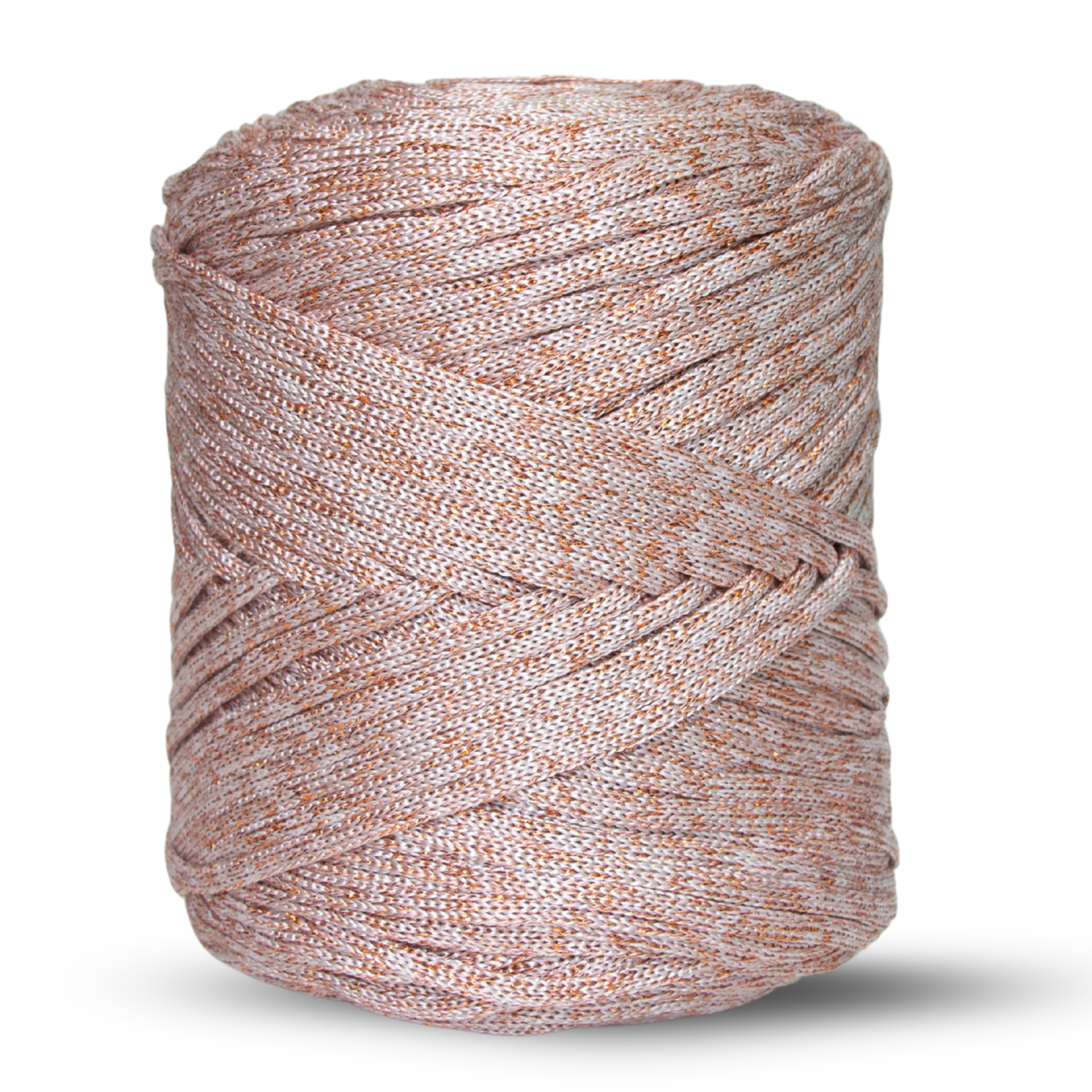 Poly Lurex Cord – 5mm Super Bulky Sparkle Crochet Yarn Copper Color ...
