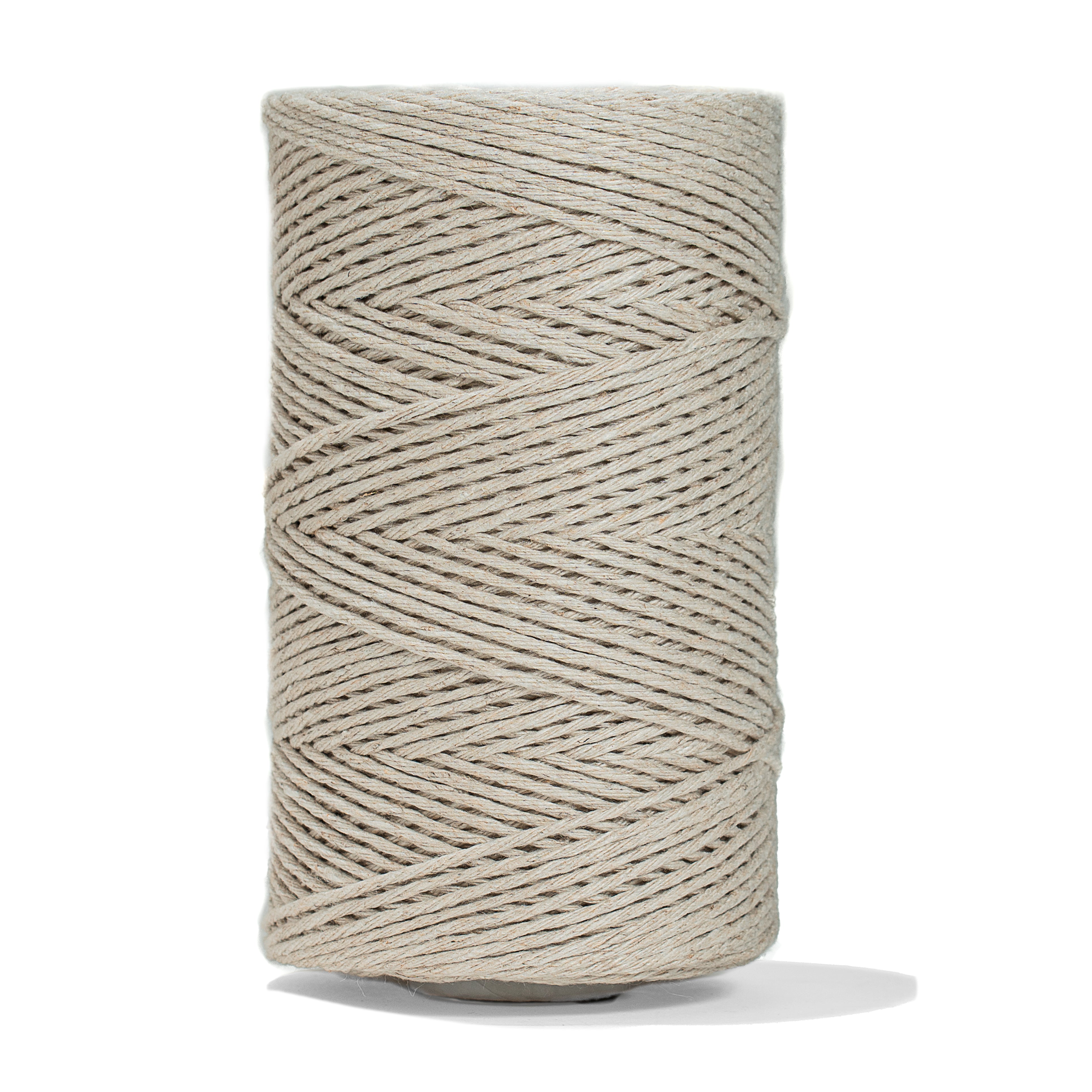 MACRAME SOFT COTTON CORD RECYCLED 2 MM - 1 SINGLE STRAND - LINEN COLOR ...