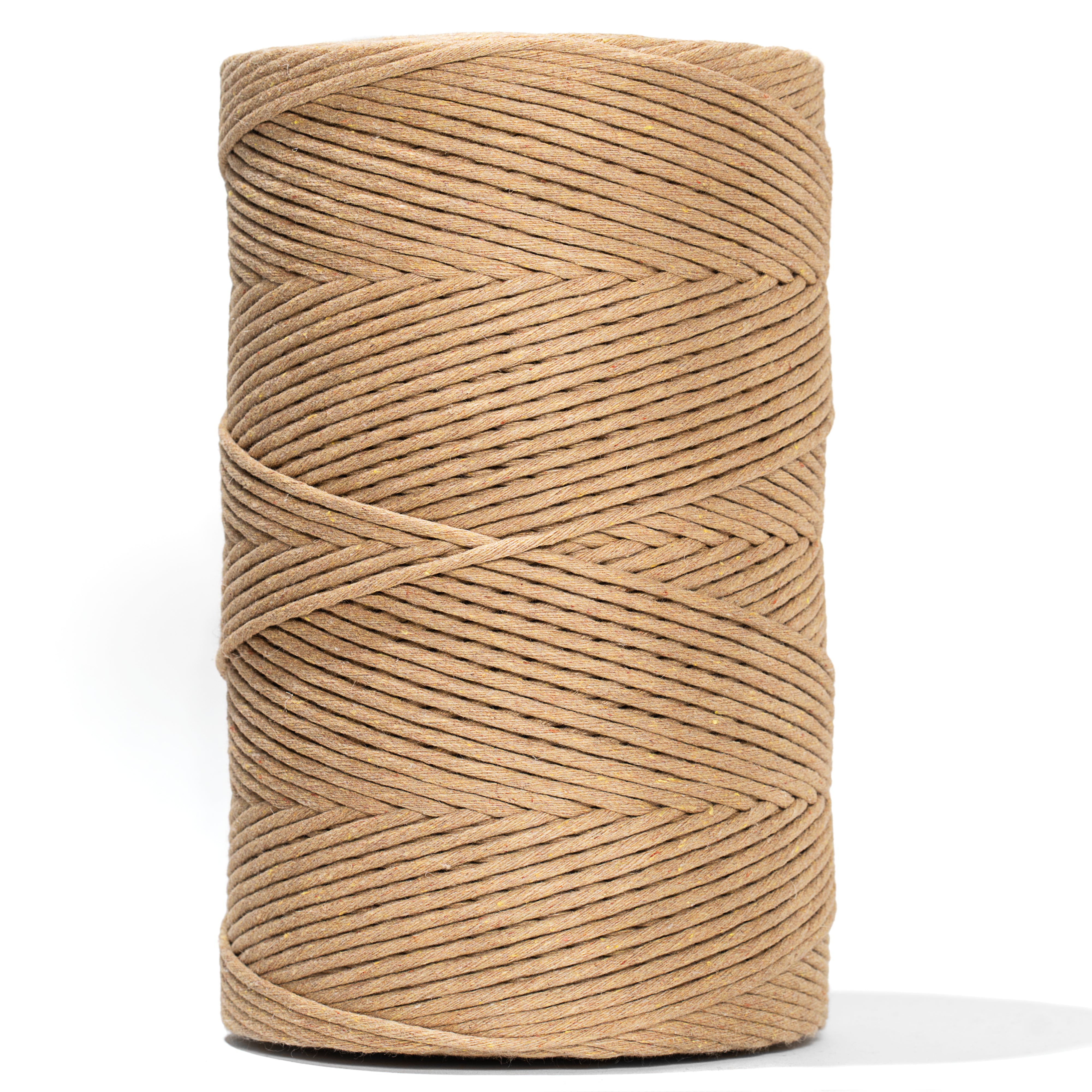 MACRAME SOFT COTTON CORD RECYCLED 4 MM - 1 SINGLE STRAND - TOAST COLOR ...