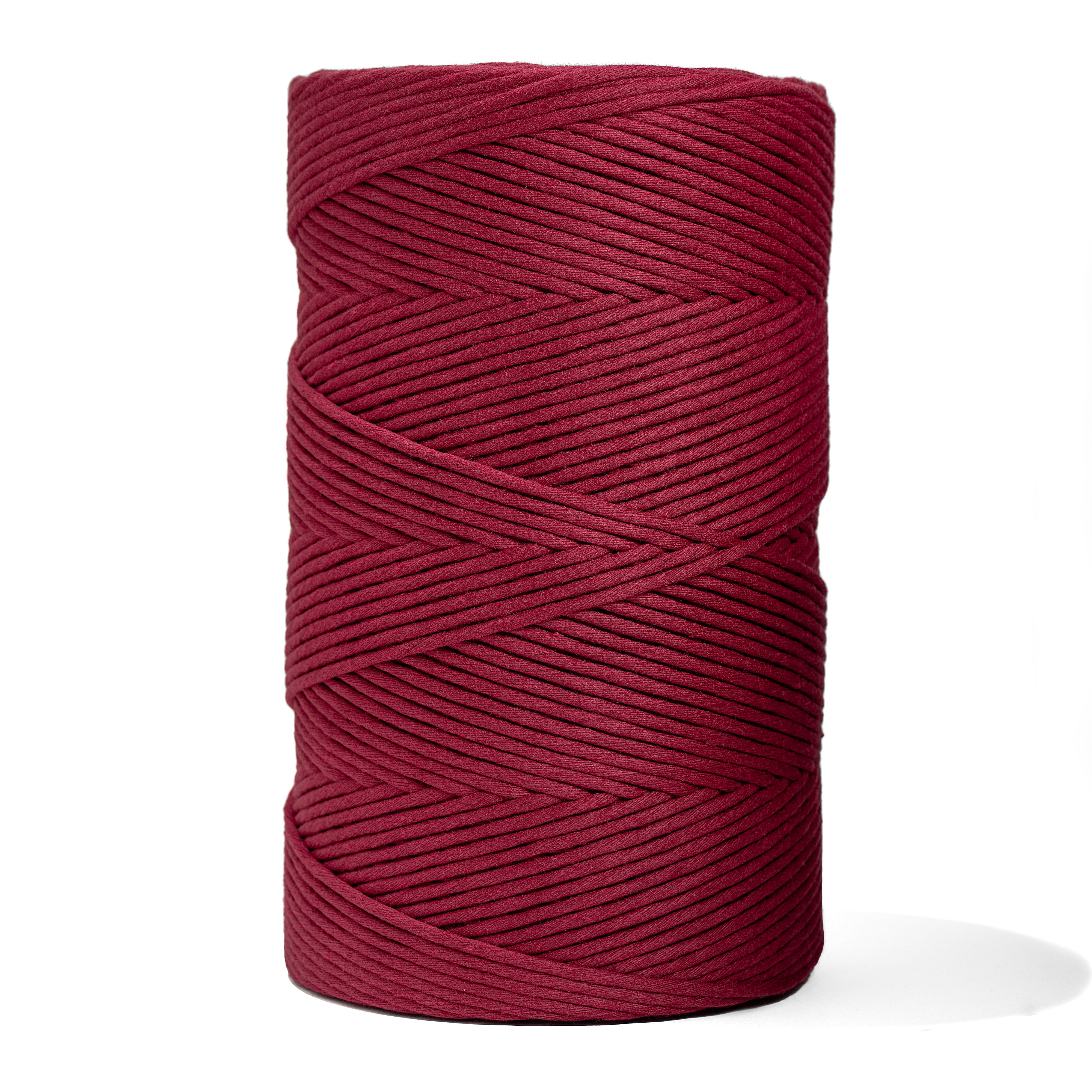 Macrame Soft Cotton Cord Recycled 4mm - 1 Single Strand - Ruby Red ...