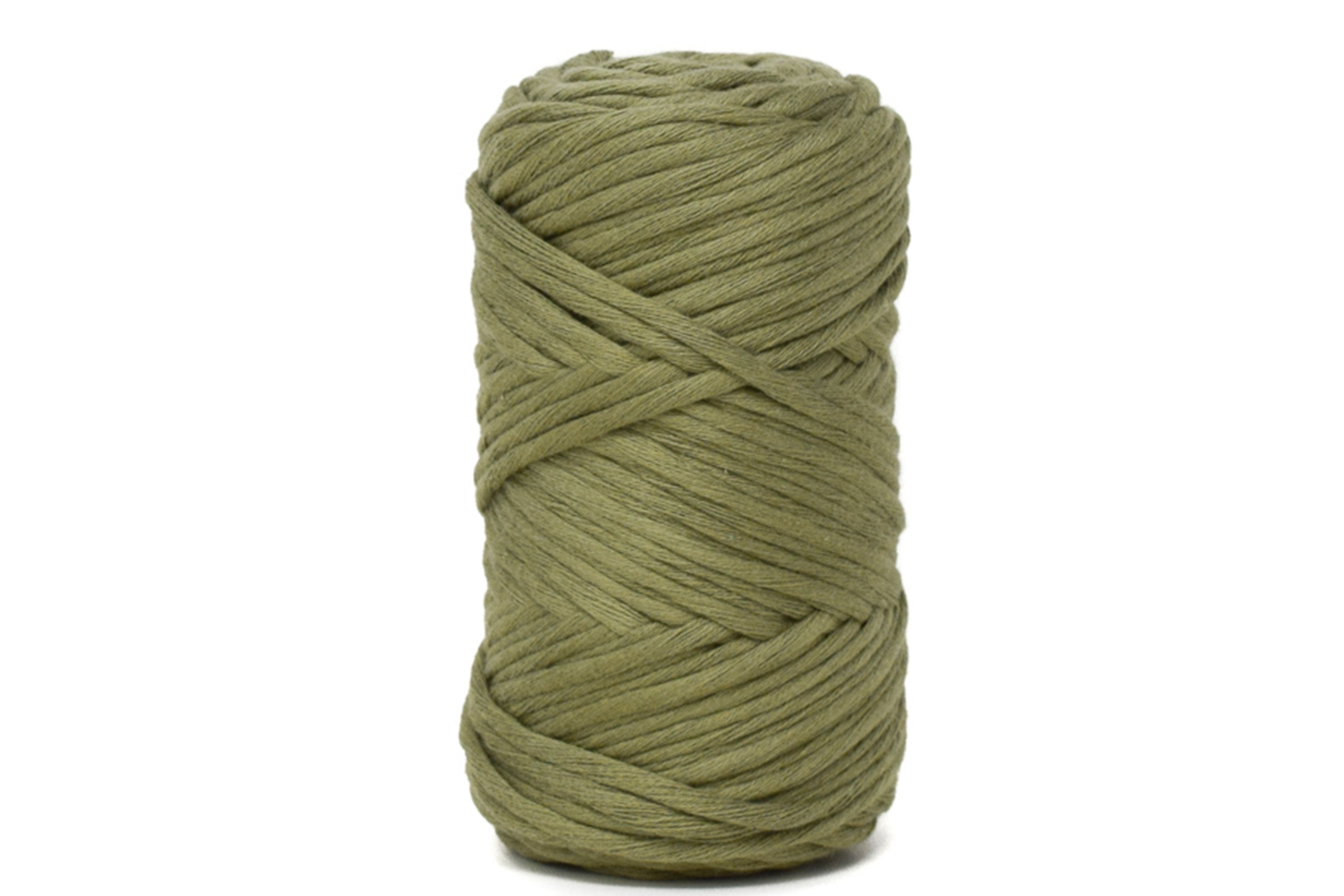 MACRAME COTTON - VISCOSE ROLL 4 MM - MOSS GREEN COLOR – Ganxxet