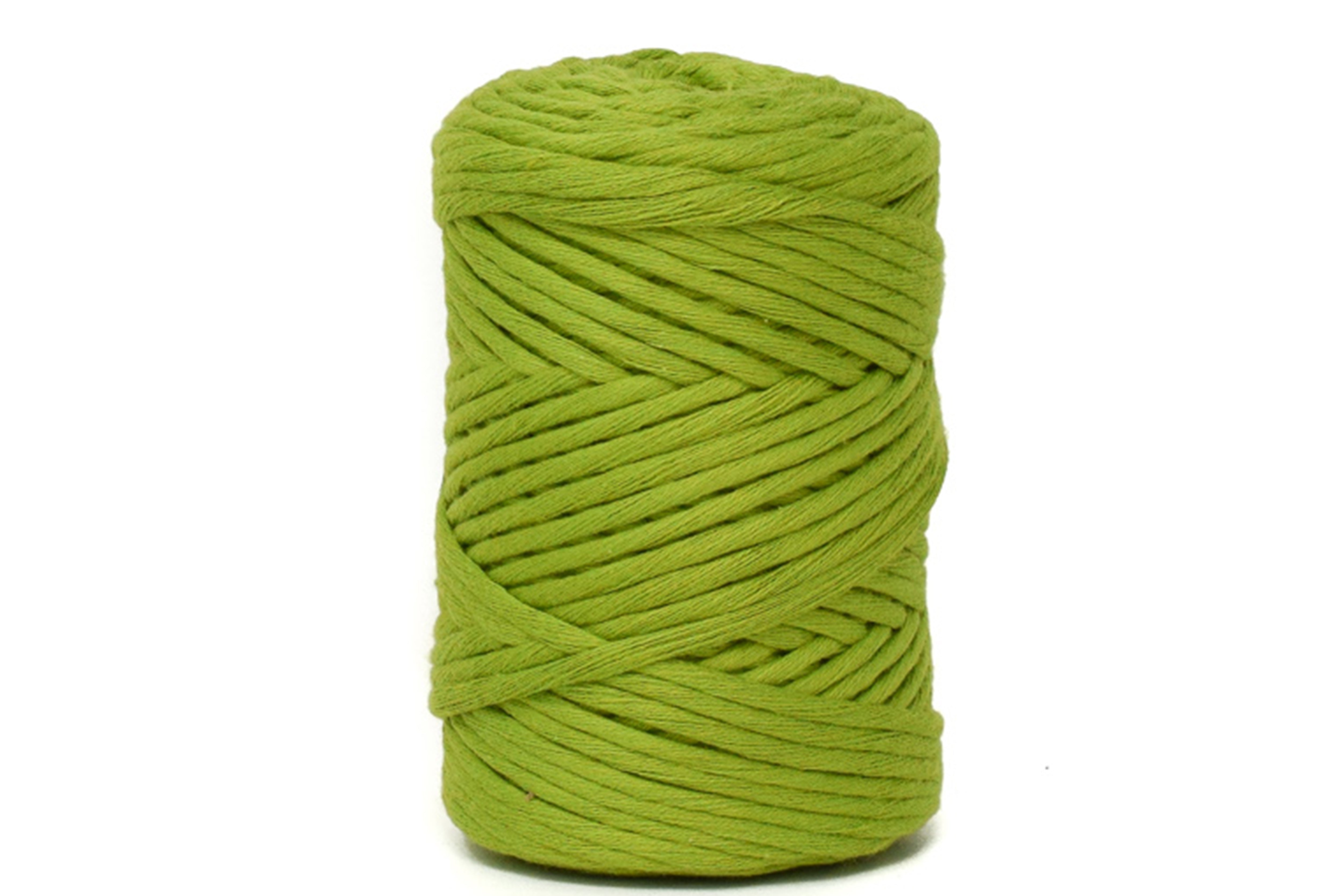MACRAME COTTON - VISCOSE ROLL 4 MM - APPLE GREEN COLOR – Ganxxet