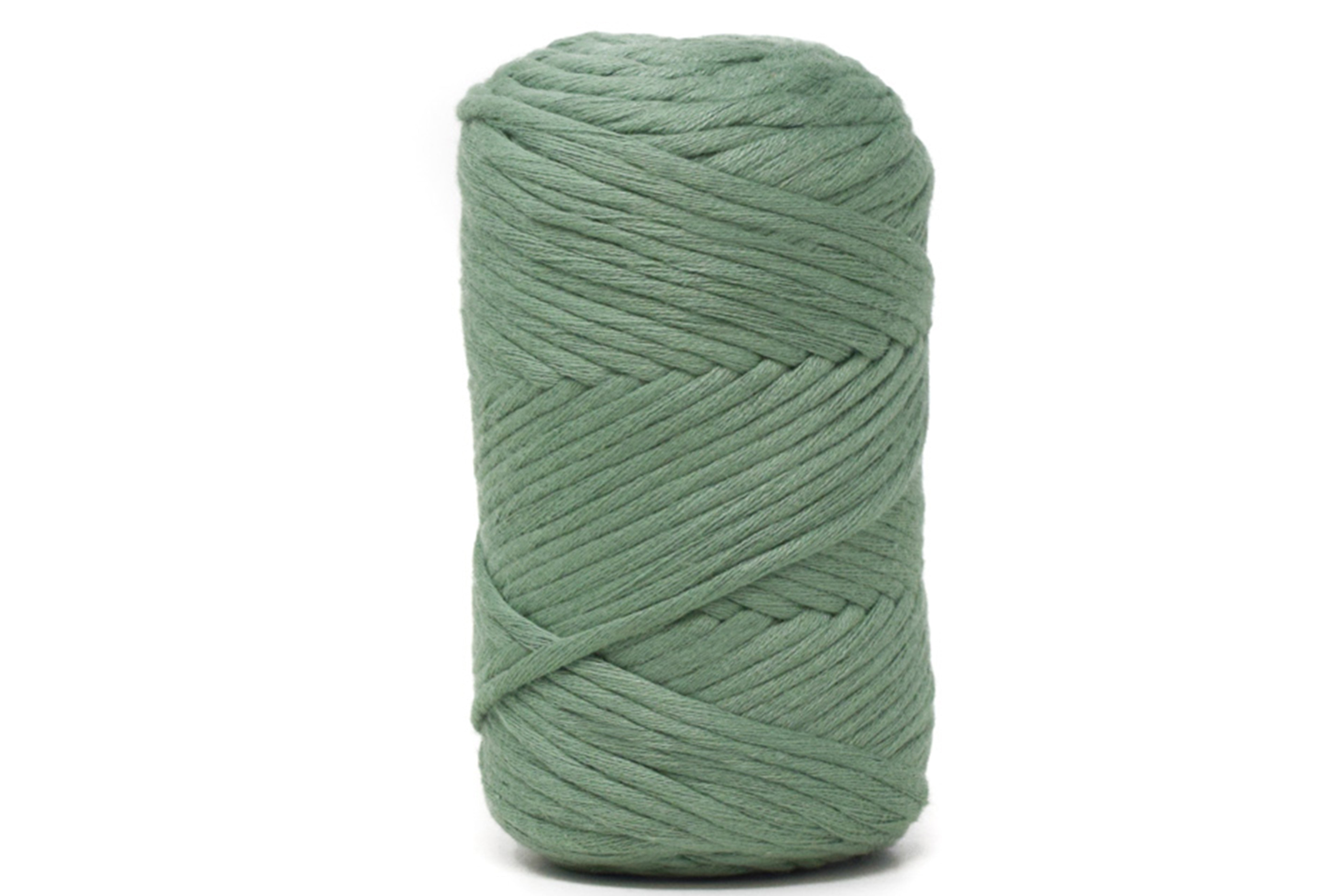 MACRAME COTTON - VISCOSE ROLL 4 MM - DUSTY GREEN COLOR – Ganxxet
