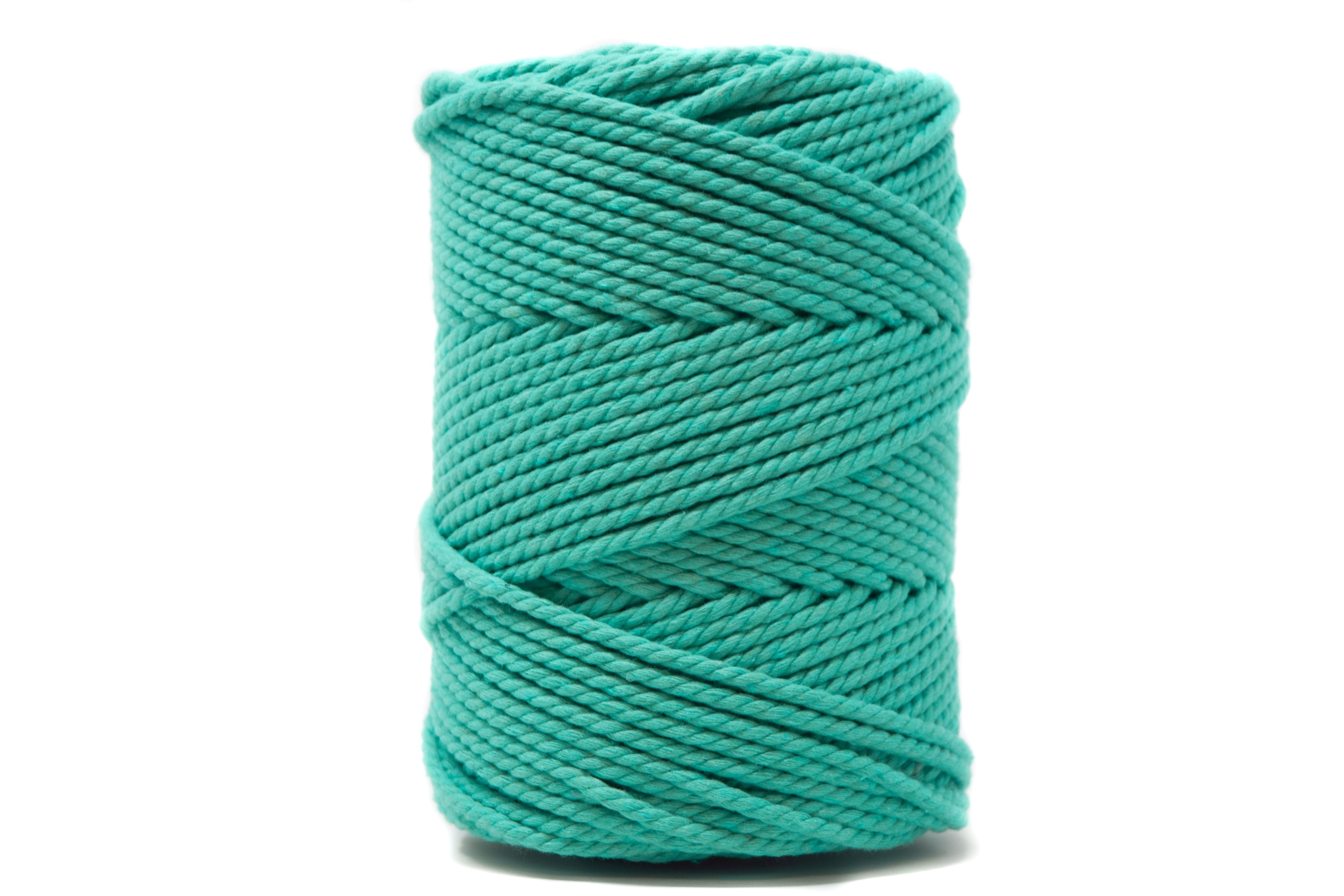 MACRAME COTTON ROPE ZERO WASTE 3 MM - 3 PLY - AQUAMARINE COLOR – Ganxxet