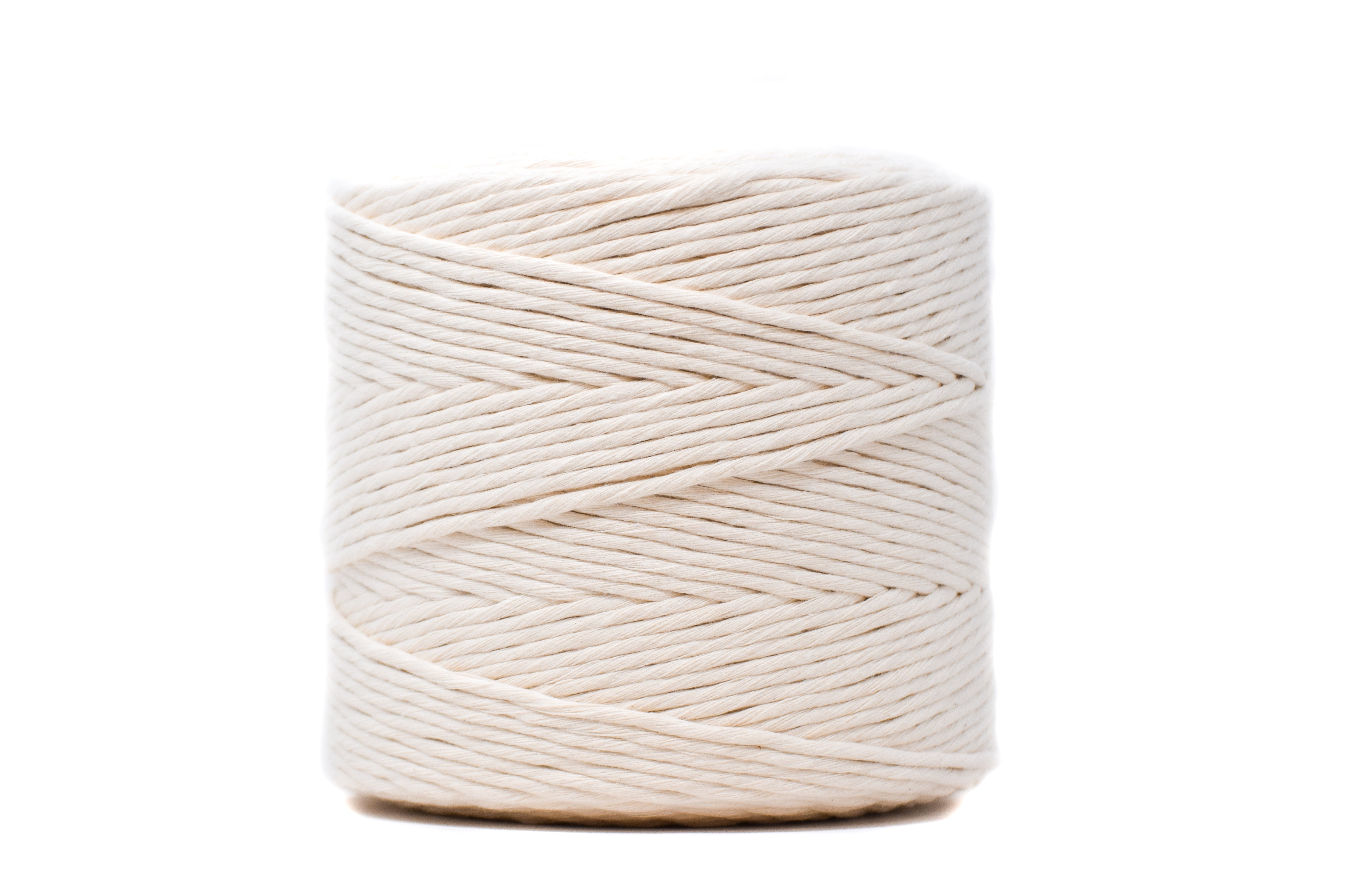MACRAME SOFT COTTON CORD RECYCLED 4 MM - 1 SINGLE STRAND -NATURAL COLOR ...