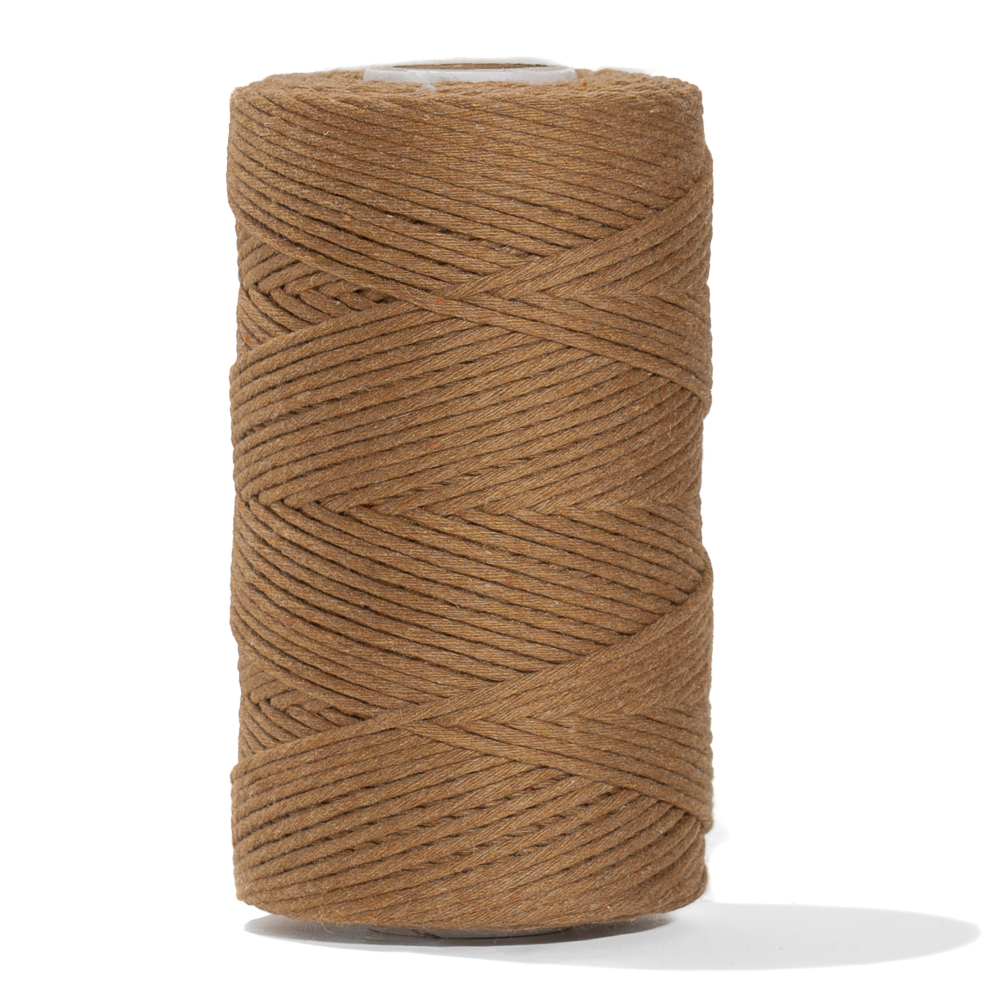 MACRAME SOFT COTTON CORD RECYCLED 2 MM - 1 SINGLE STRAND - CAMEL COLOR ...