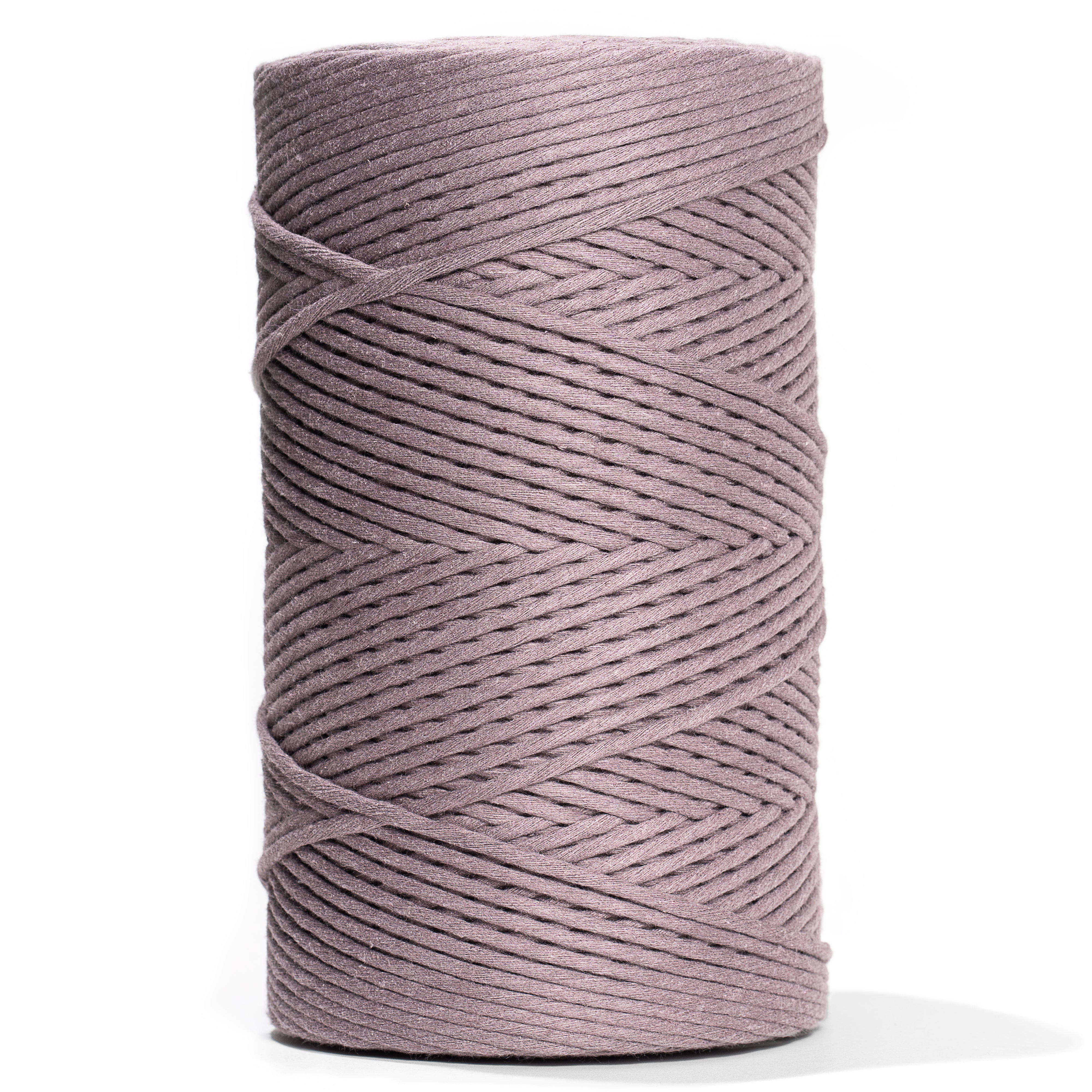 MACRAME SOFT COTTON CORD RECYCLED 4 MM - 1 SINGLE STRAND - DUSTY ...